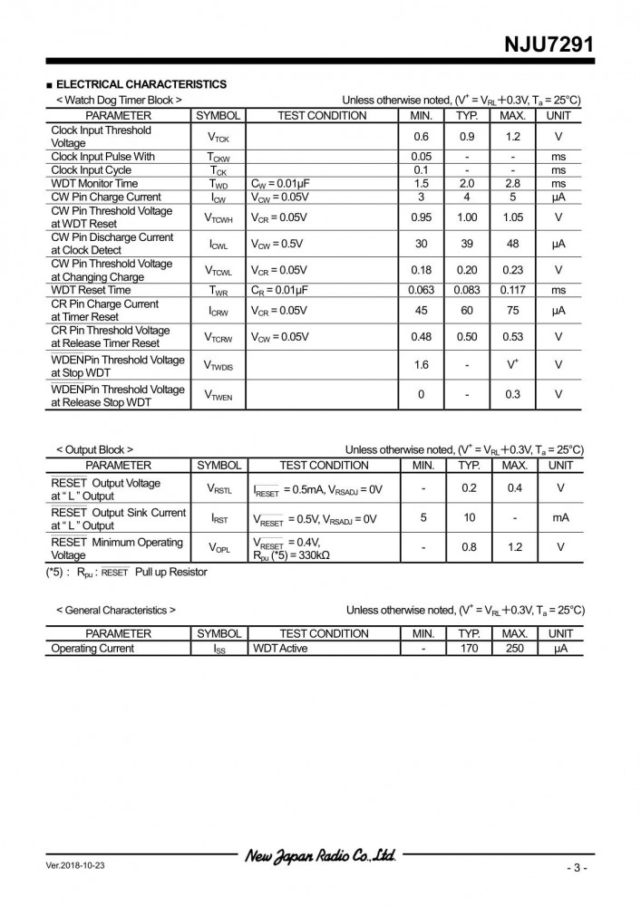 NJU7291 datasheet page 4
