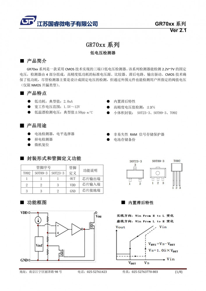 GR70xx technical document page 1