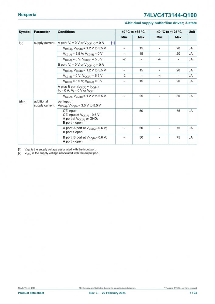 74LVC4T3144PW-Q10J datasheet page 7