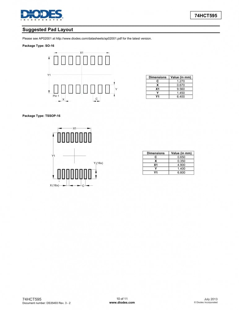 74HCT595S16-13 datasheet page 10