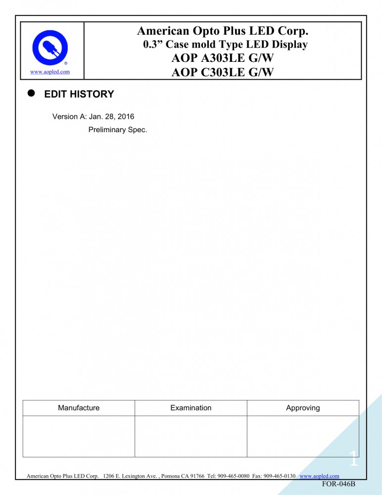 C303LE datasheet page 1