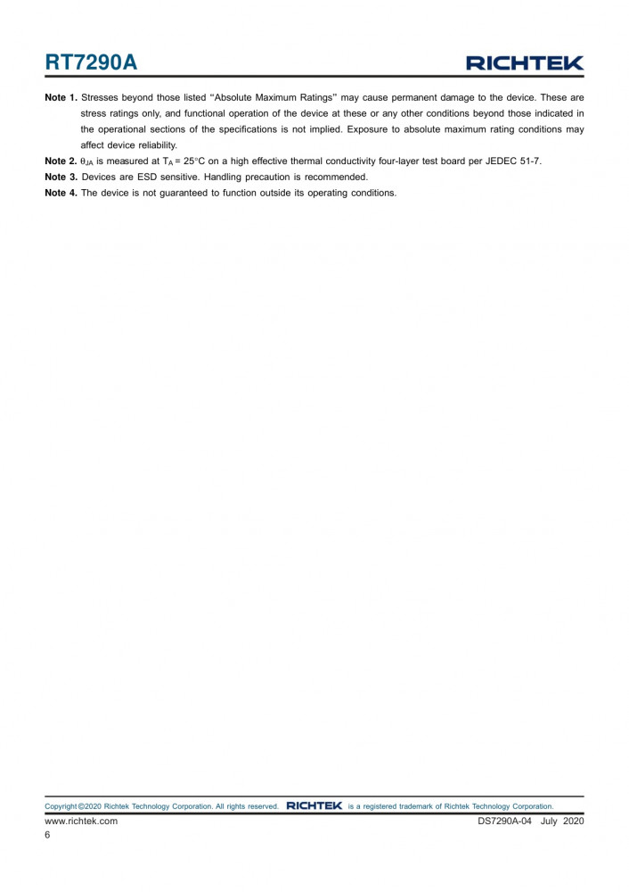 RT7290A datasheet page 6
