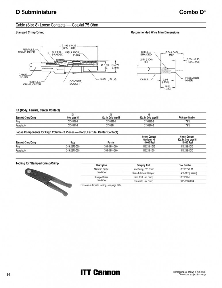 ITT CANNON DM130340 technical document page 1