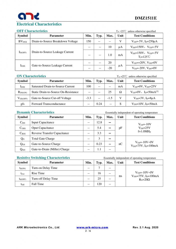 DMZ1511E datasheet page 2