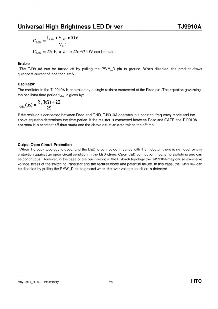 TJ9910A datasheet page 7
