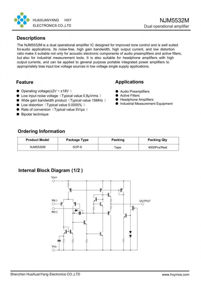 NJM5532M-HXY datasheet page 1