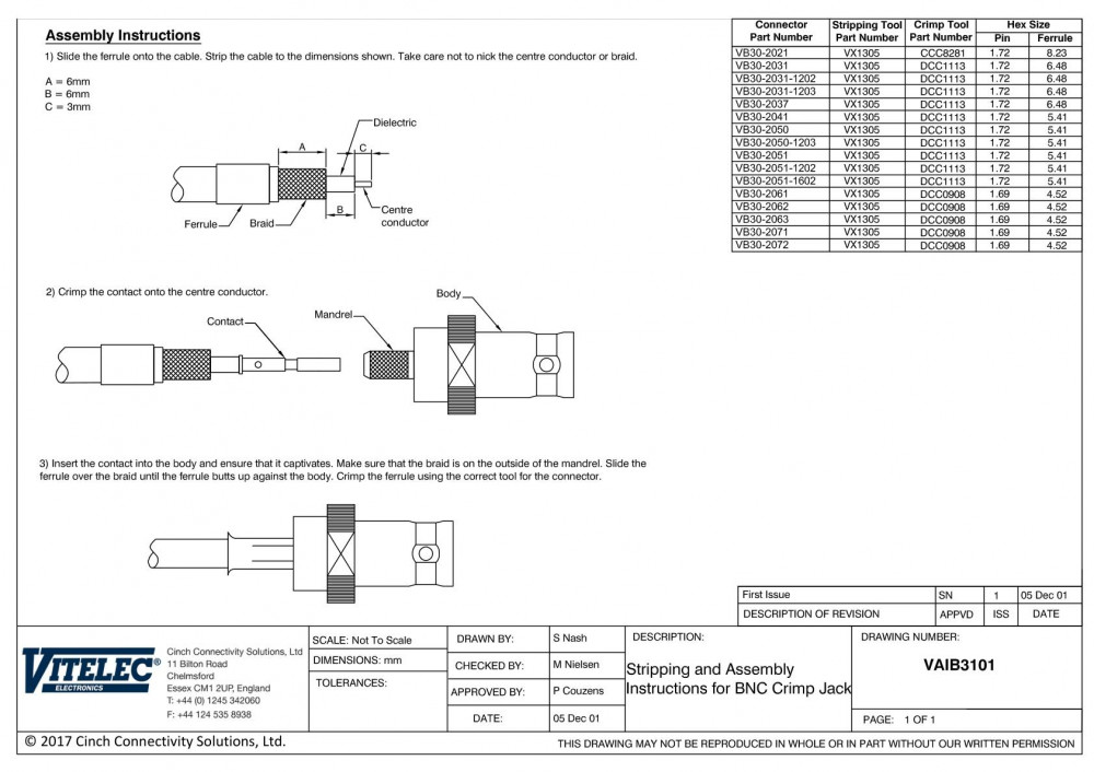 CINCH VB30 series assembly instruction preview