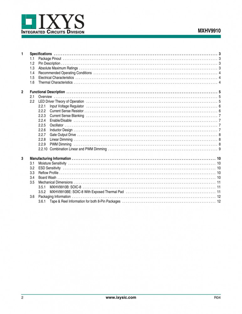 MXHV9910BTR datasheet page 2
