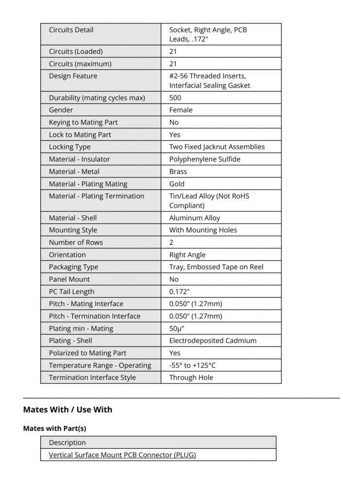 Product technical document page 2