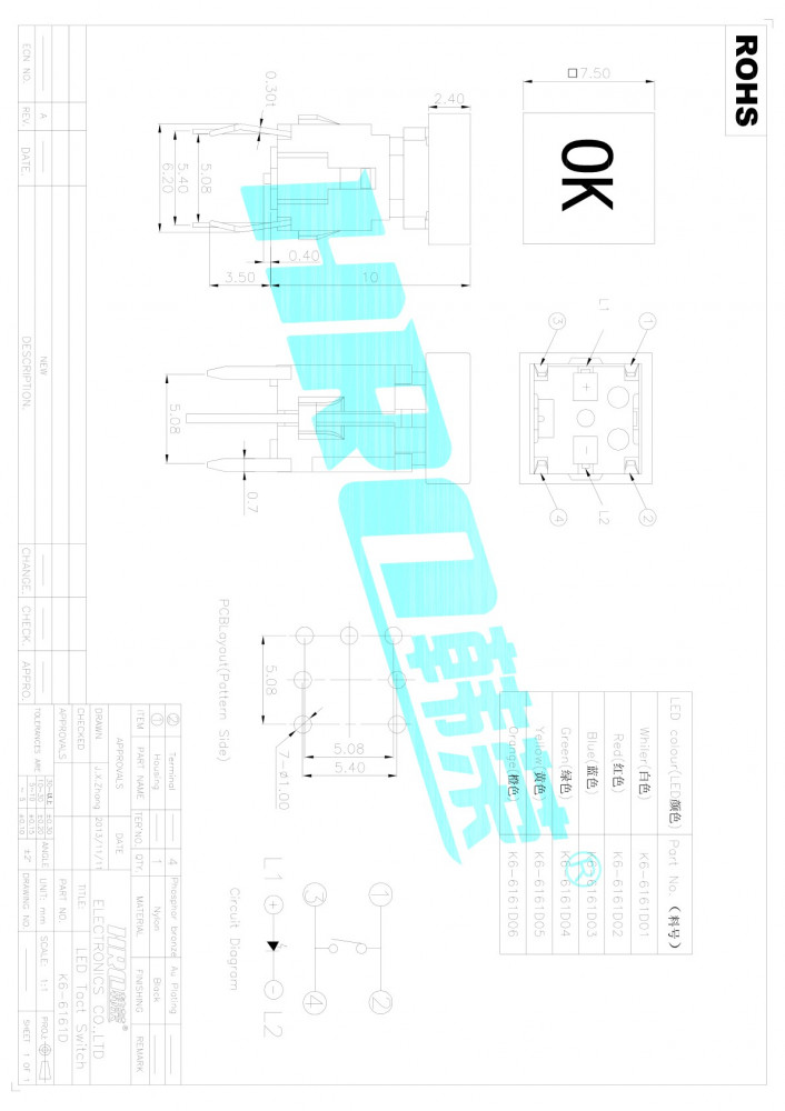 K6-6161D-02 technical document page 1