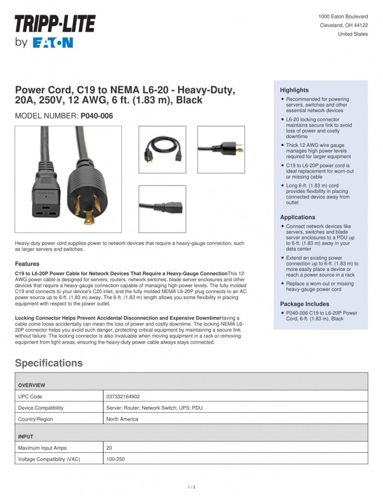 P040-006 technical document page 1