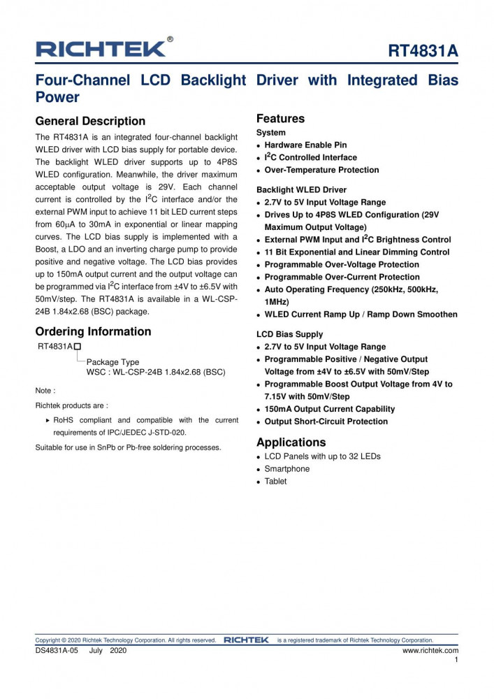 RT4831A datasheet page 1