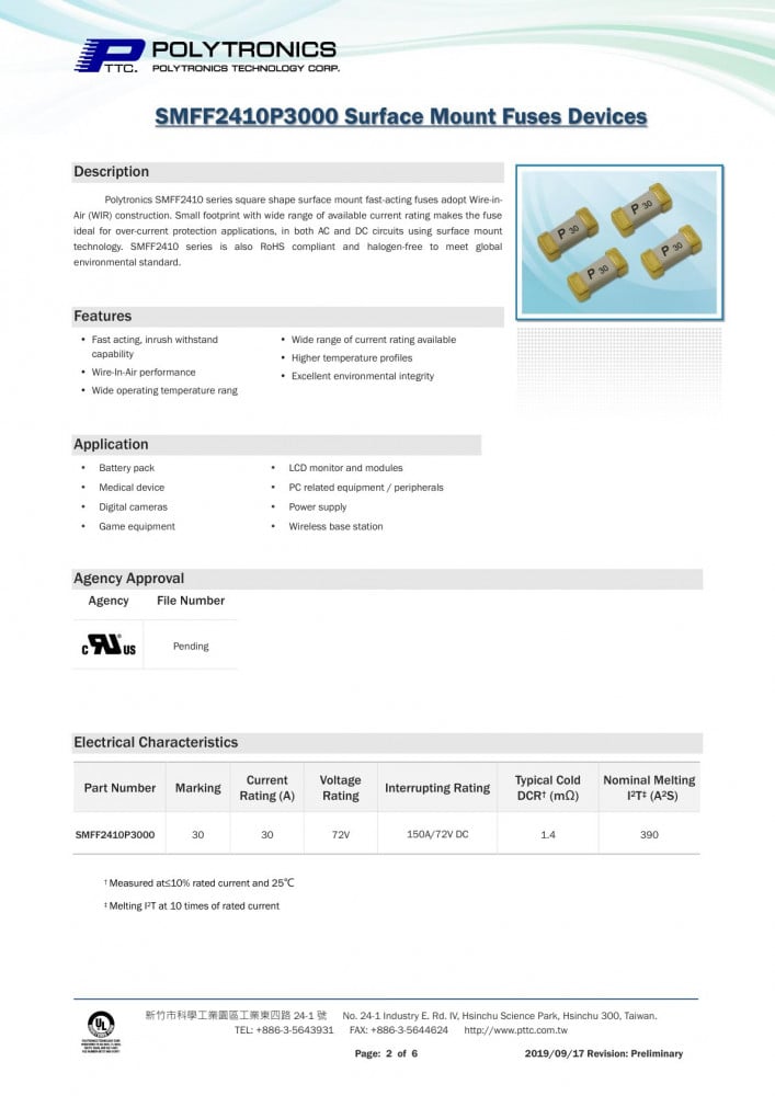 SMFF2410P3000 datasheet page 2