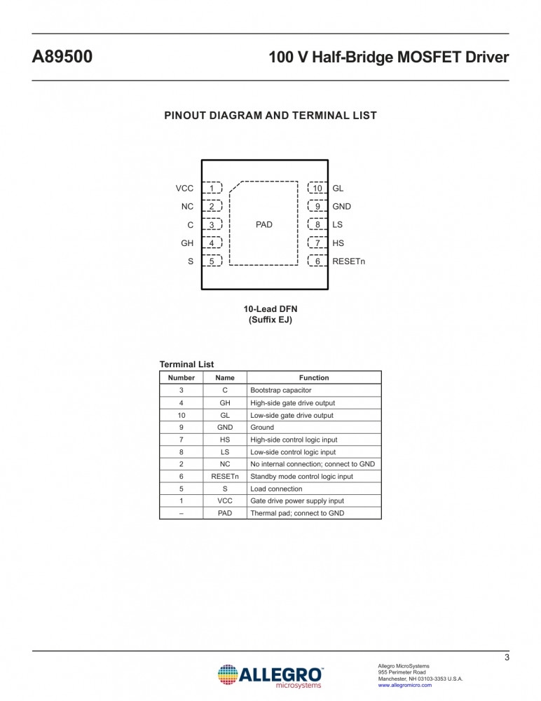 A89500 datasheet page 3
