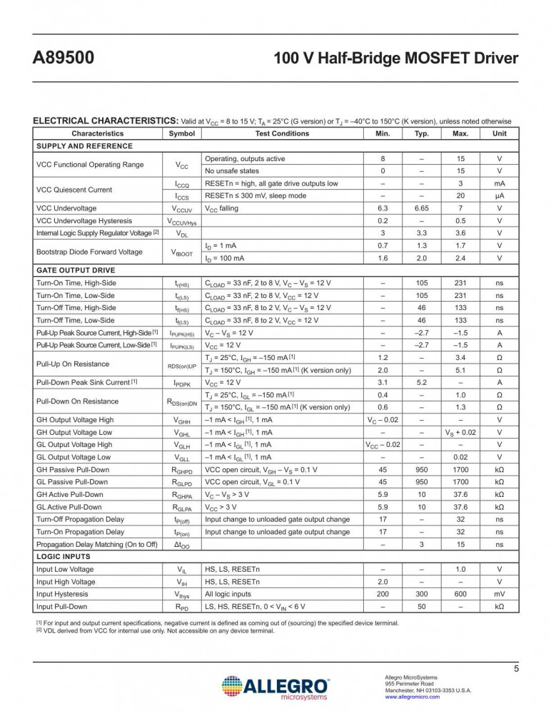 A89500 datasheet page 5