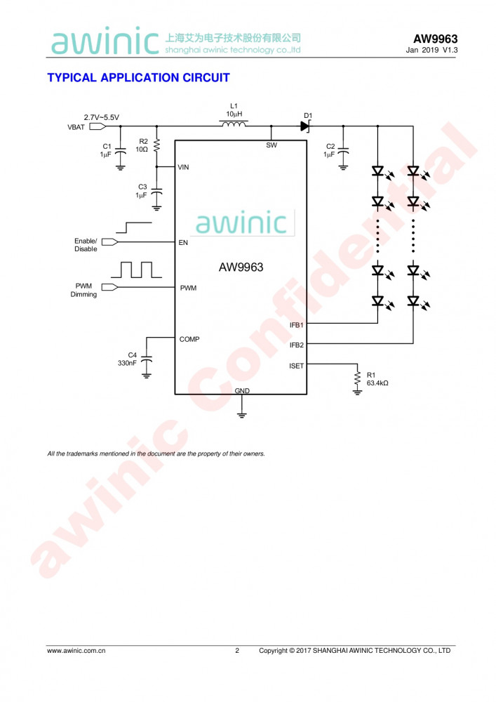 AW9963CSR datasheet page 2