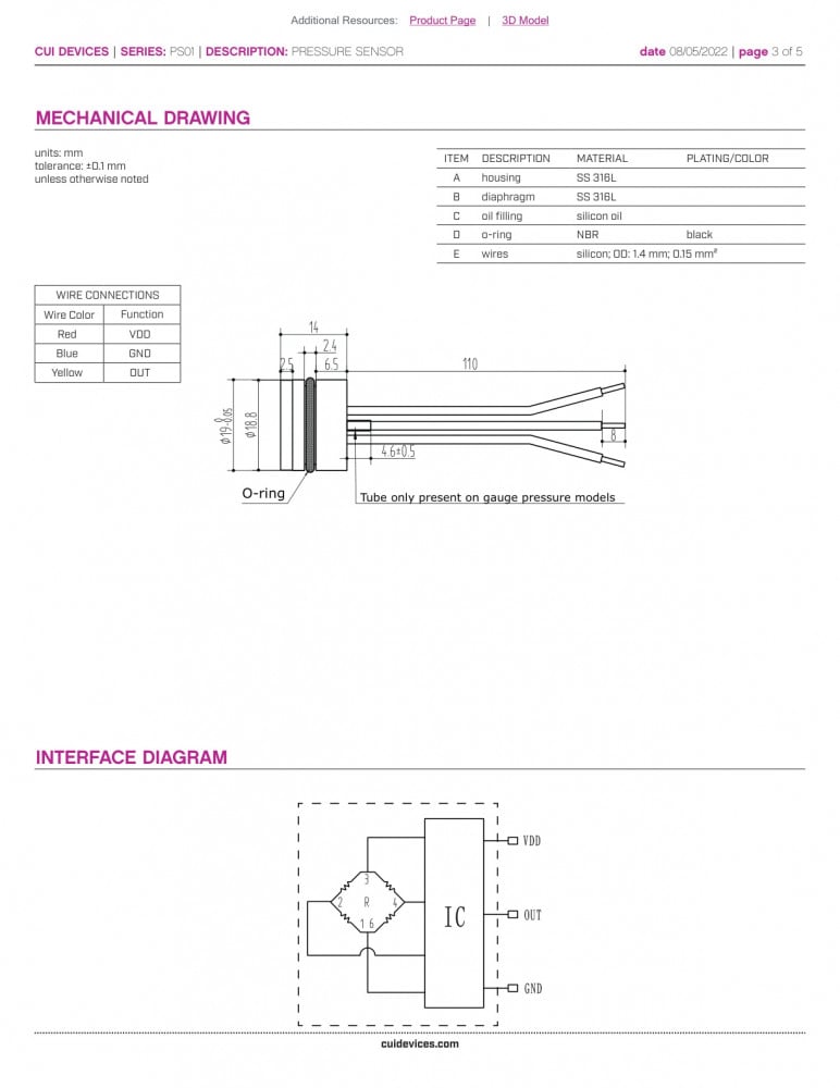 PS01-G600KP-3W datasheet page 3