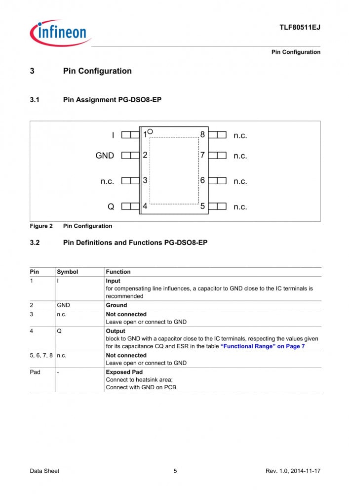 TLF80511EJV50 datasheet page 5