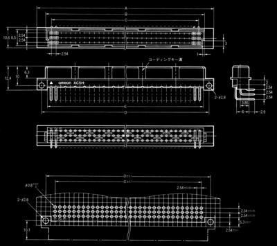 OMRON XC5B-6421 DIN 41612 Connector