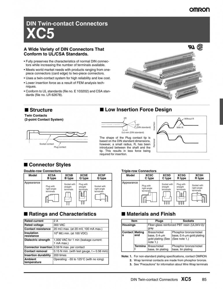 OMRON XC5 technical document page 1