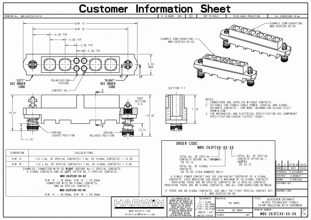 Harwin M80-263FC03-00-00 technical drawing preview