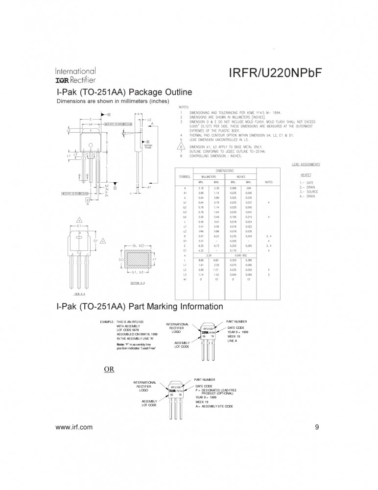 IRFR220NTRPBF technical document page 9