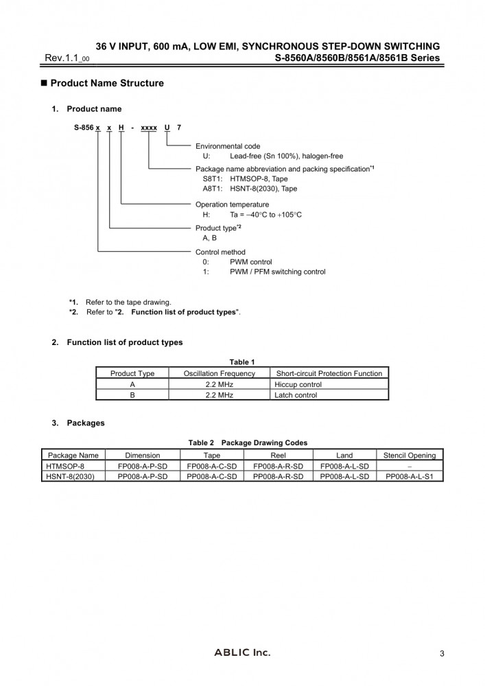 S-8560A/B technical document page 3