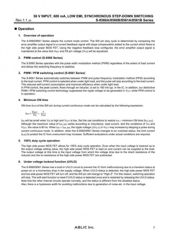 S-8560A/B technical document page 7