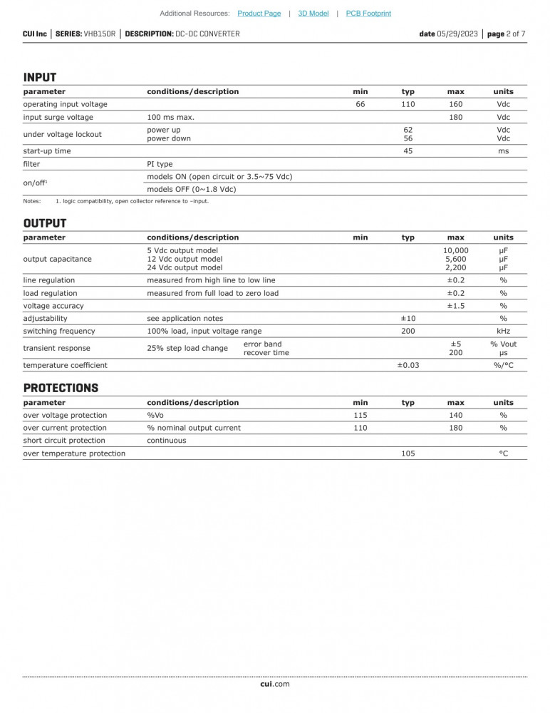 VHB150R-T110-S24 datasheet page 2