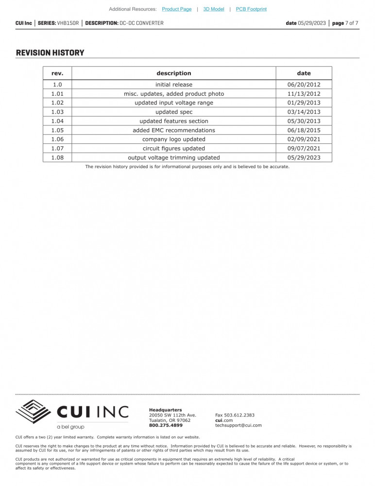 VHB150R-T110-S24 datasheet page 7