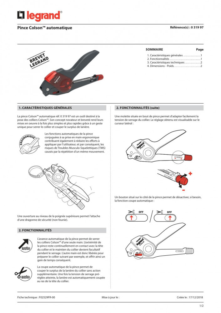 Legrand 031997 product documentation, page 1