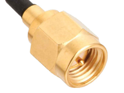 SMA Jack, Reverse Polarity, Right-Angle, Bulkhead Receptacle, PCB, Through Hole, Brass Body, Nickel (Ni) Plated, Jam Nut and Lockwasher Not Included, 2.79mm Leg Length 50 Ohms