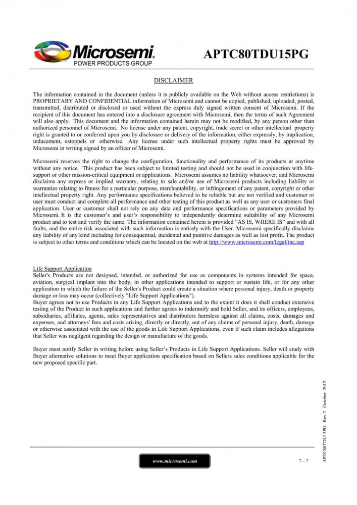 APTC80TDU15PG datasheet page 7