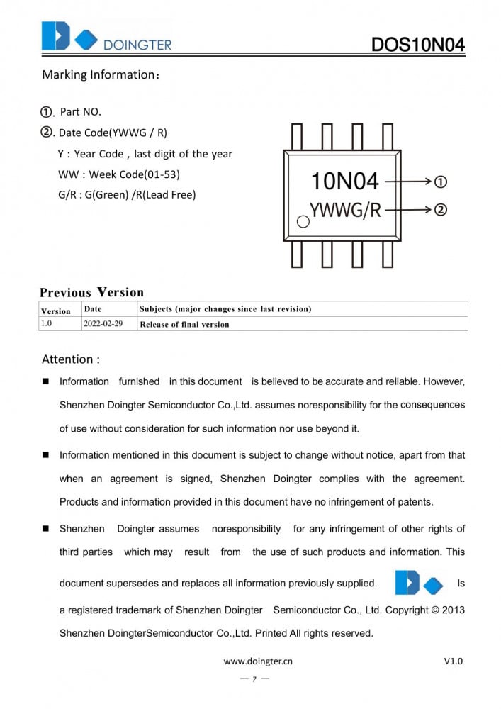 DOS10N04 datasheet page 7