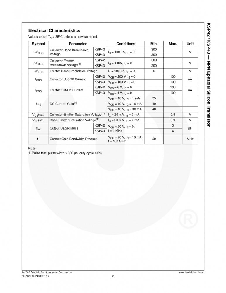 KSP42BU datasheet page 3