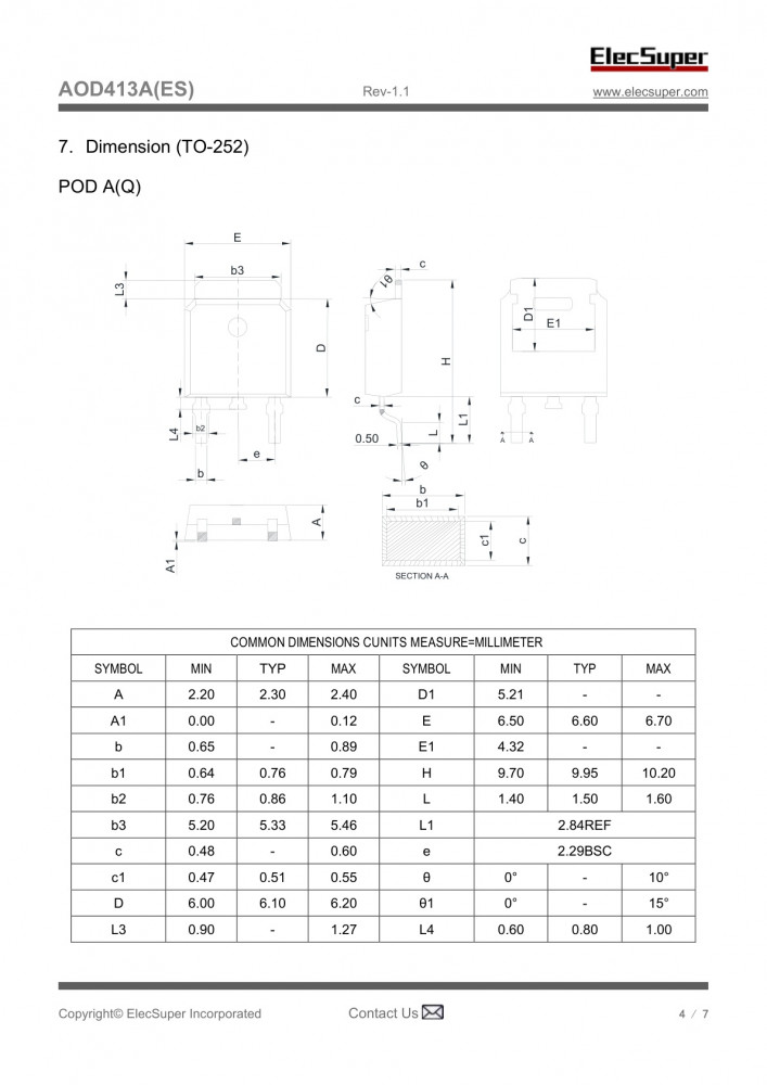AOD413A(ES) datasheet page 4
