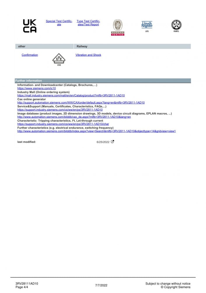 3RV28111AD10 datasheet page 4