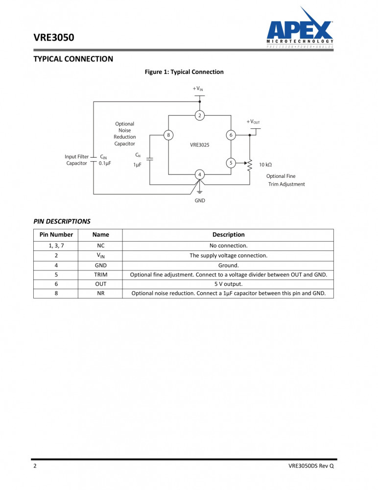 VRE3050 datasheet page 2