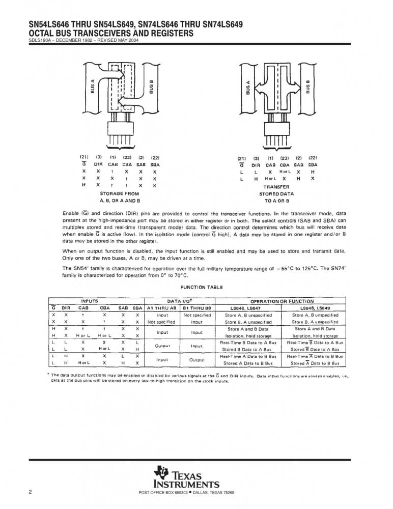 SN74LS646NS technical document page 3