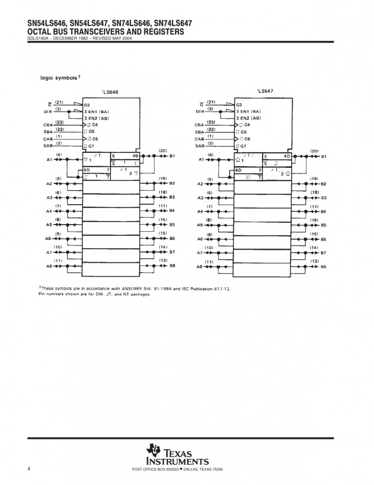 SN74LS646NS technical document page 5