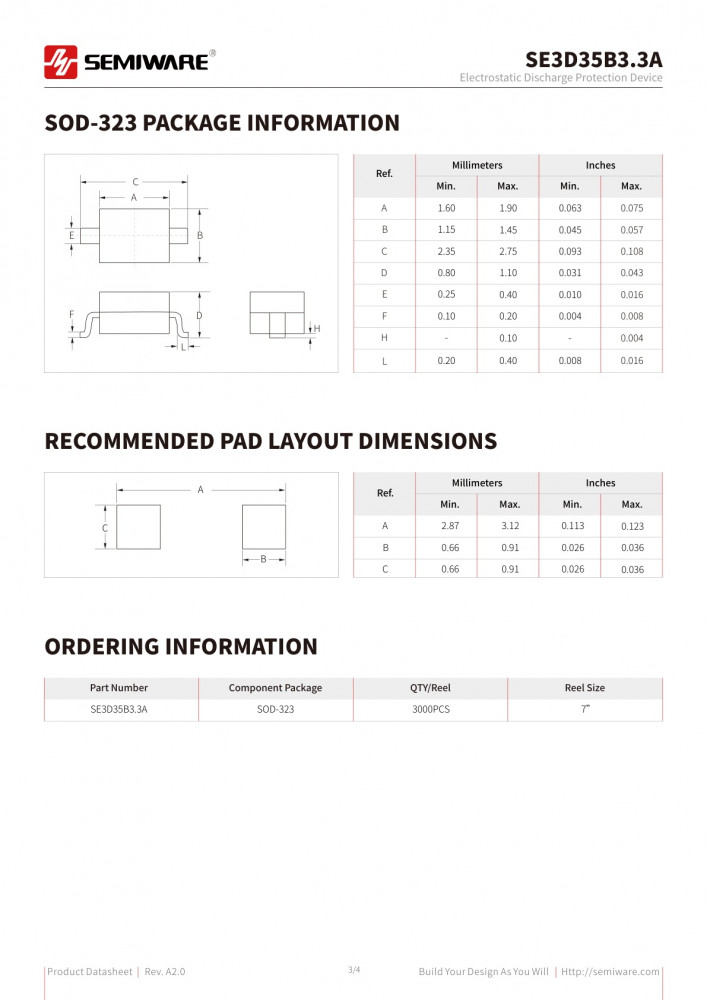 SE3D35B3.3A datasheet page 3