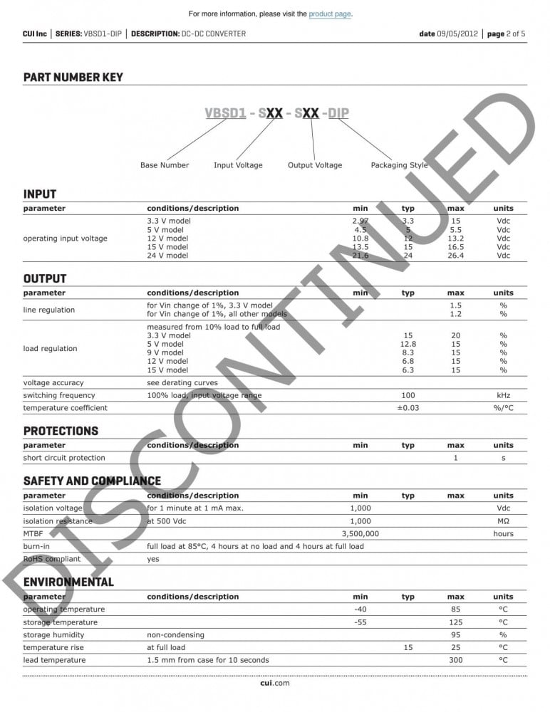 VBSD1-DIP datasheet page 2