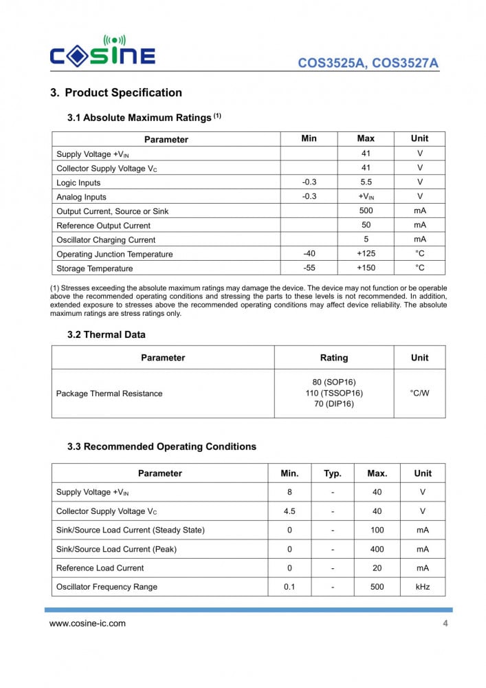 COS3525AP datasheet page 4