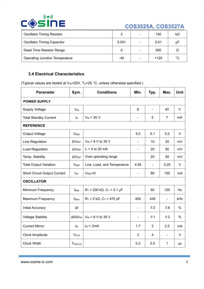 COS3525AP datasheet page 5
