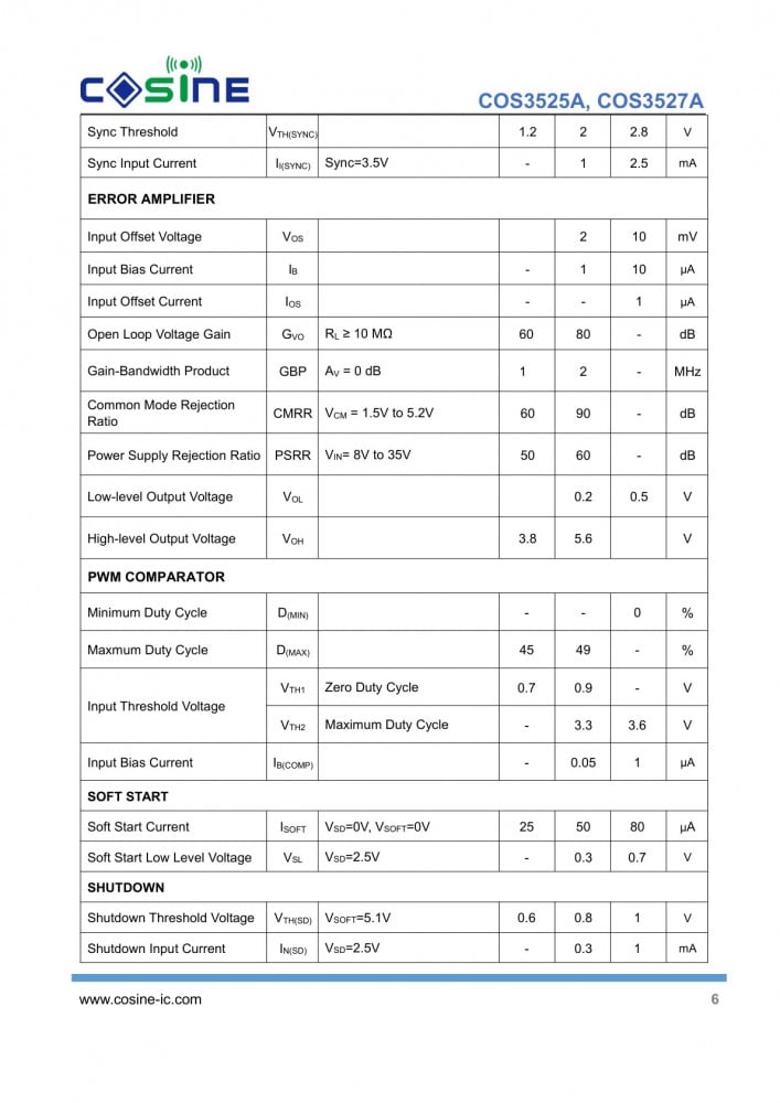 COS3525AP datasheet page 6