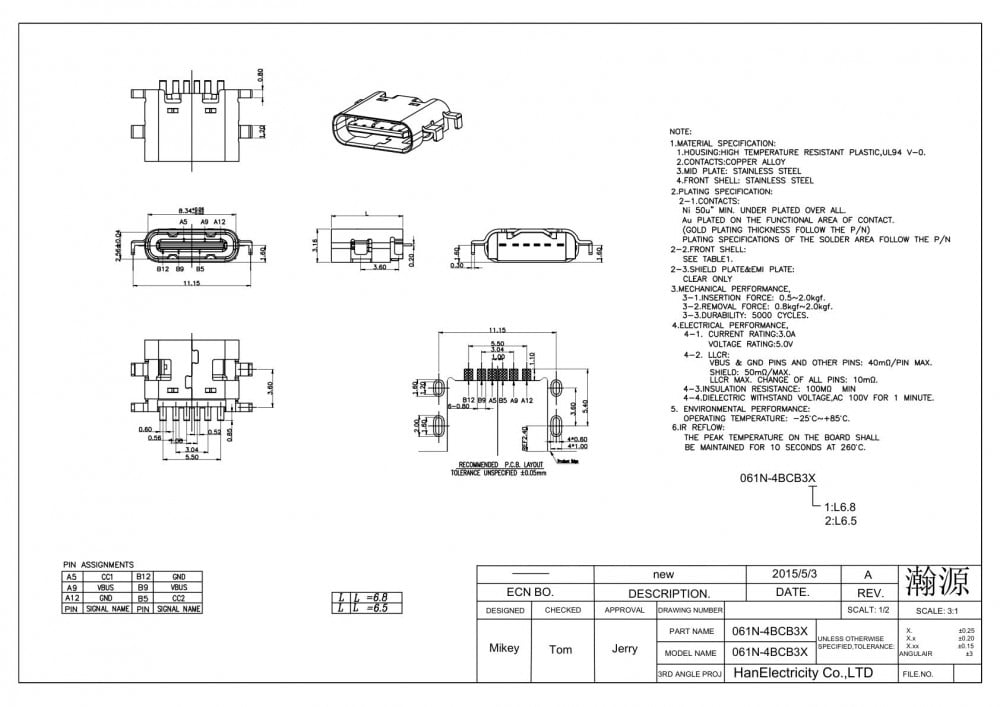 061N-4BCB31-2 technical drawing page 1