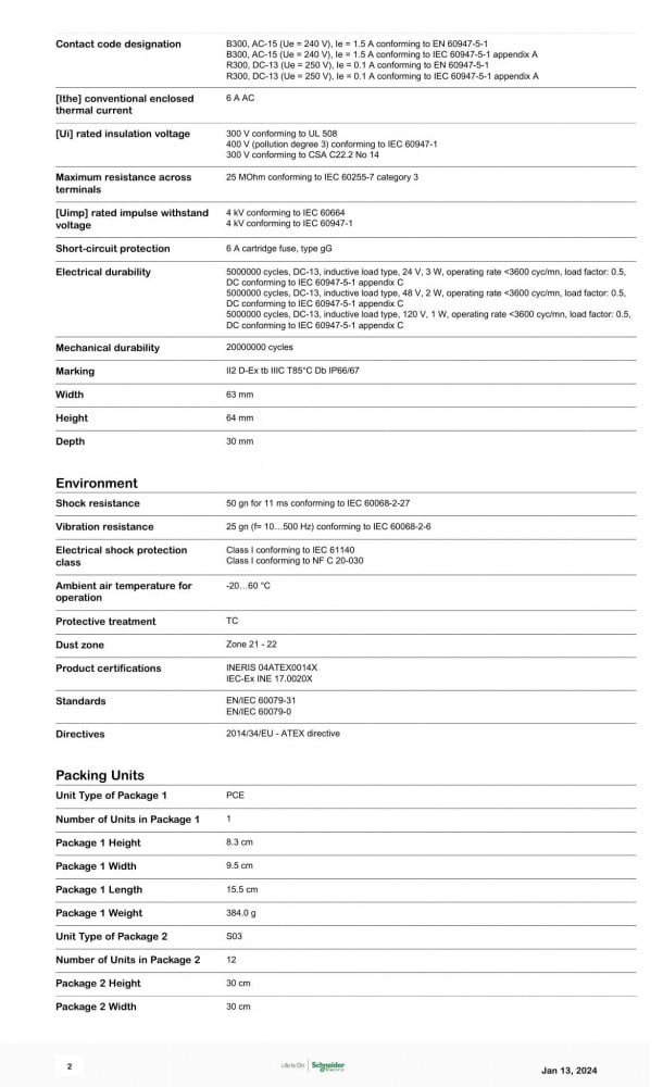 XCKM3915H29EX technical document page 2