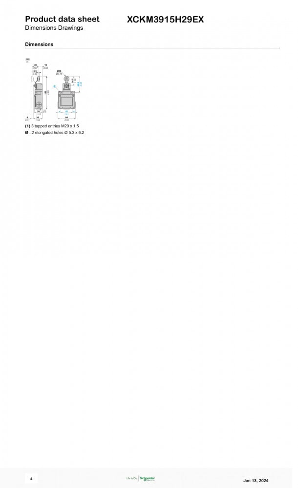 XCKM3915H29EX technical document page 4
