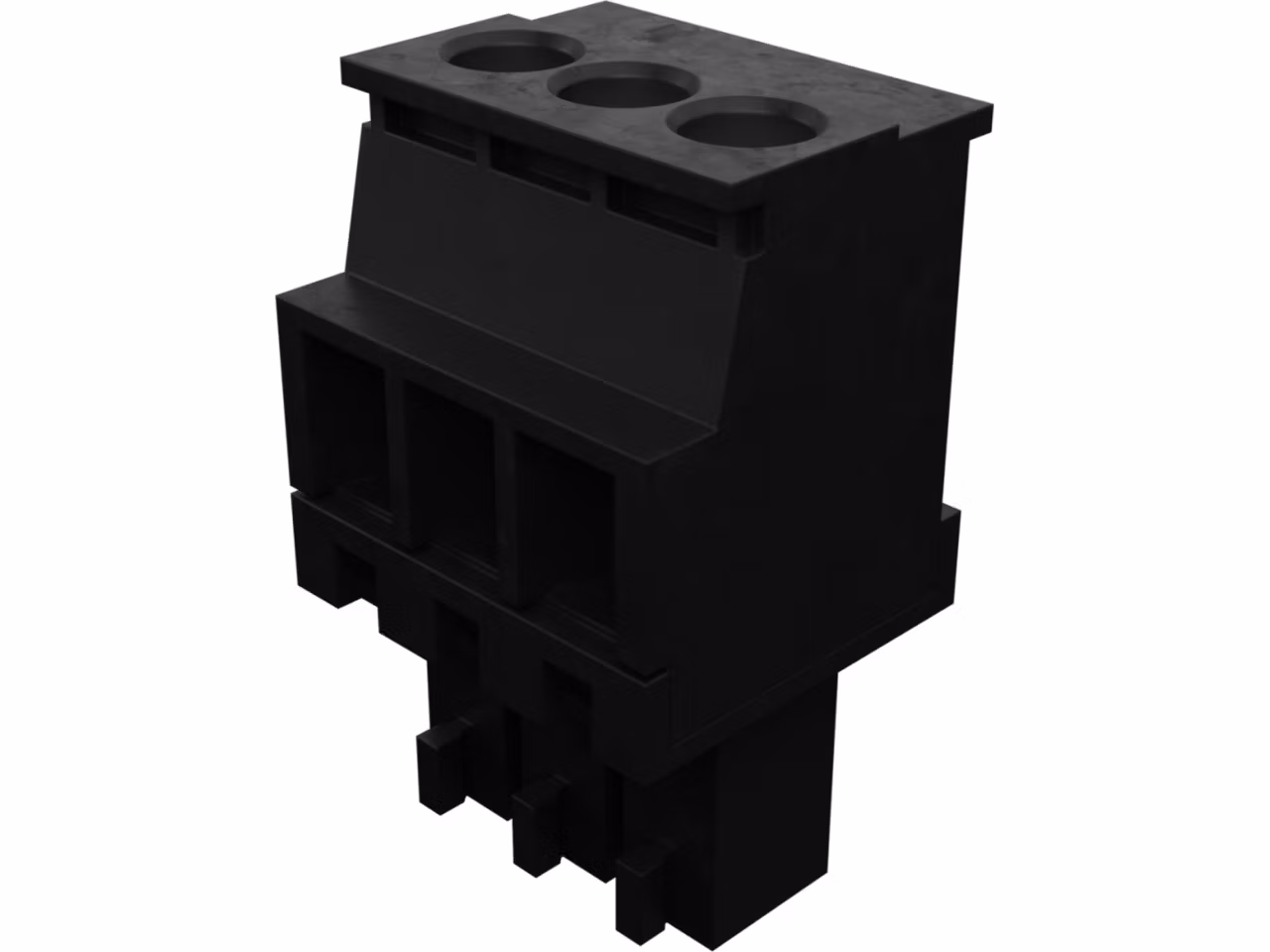 3.50mm Pitch Eurostyle Vertical Plug, with Reverse Imprinting, Front Wire Entry, Gold (Au) Plated, Black, 3 Circuits for sale