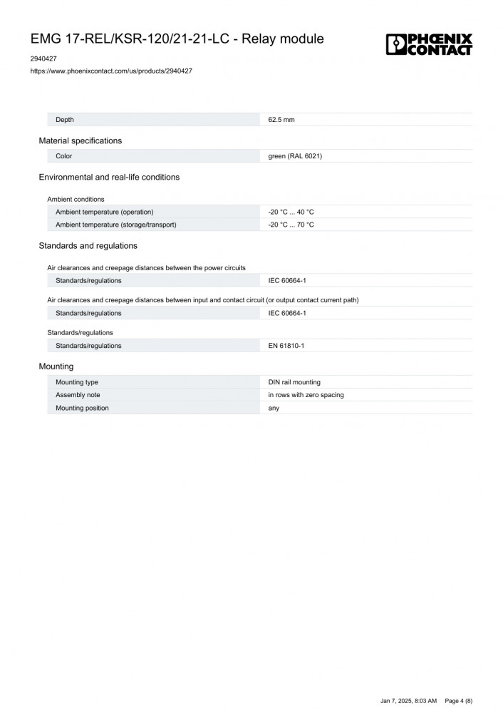 Phoenix Contact 2940427 technical document page 4